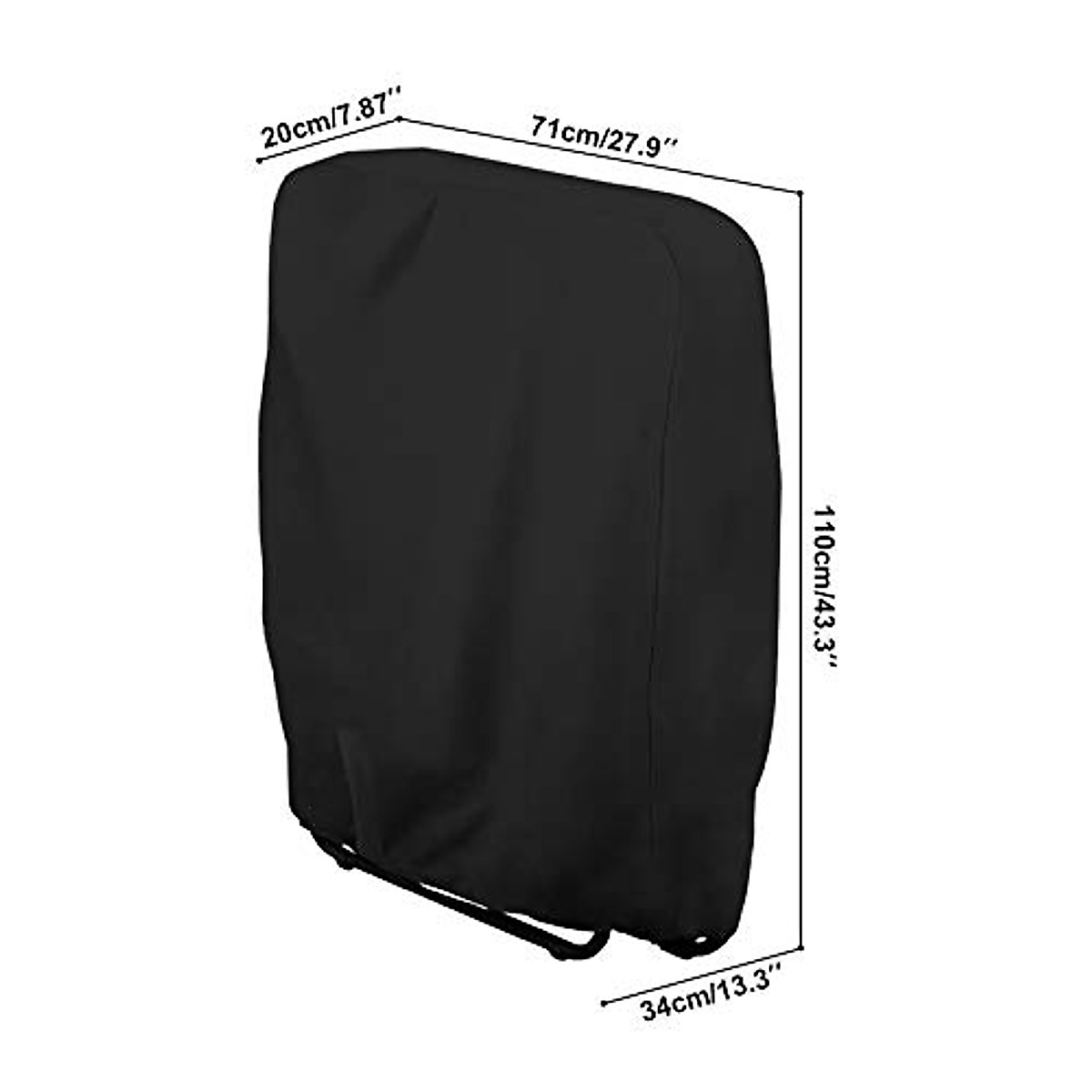 Uranshin Outdoor Furniture Cover Waterproof 2PCS, Zero Gravity Chair Covers, Folding Patio Chair Covers All Weather, Dustproof Anti Gravity Chair Cover with Storage Bag, 28" W x 13" D x 43" H, Black