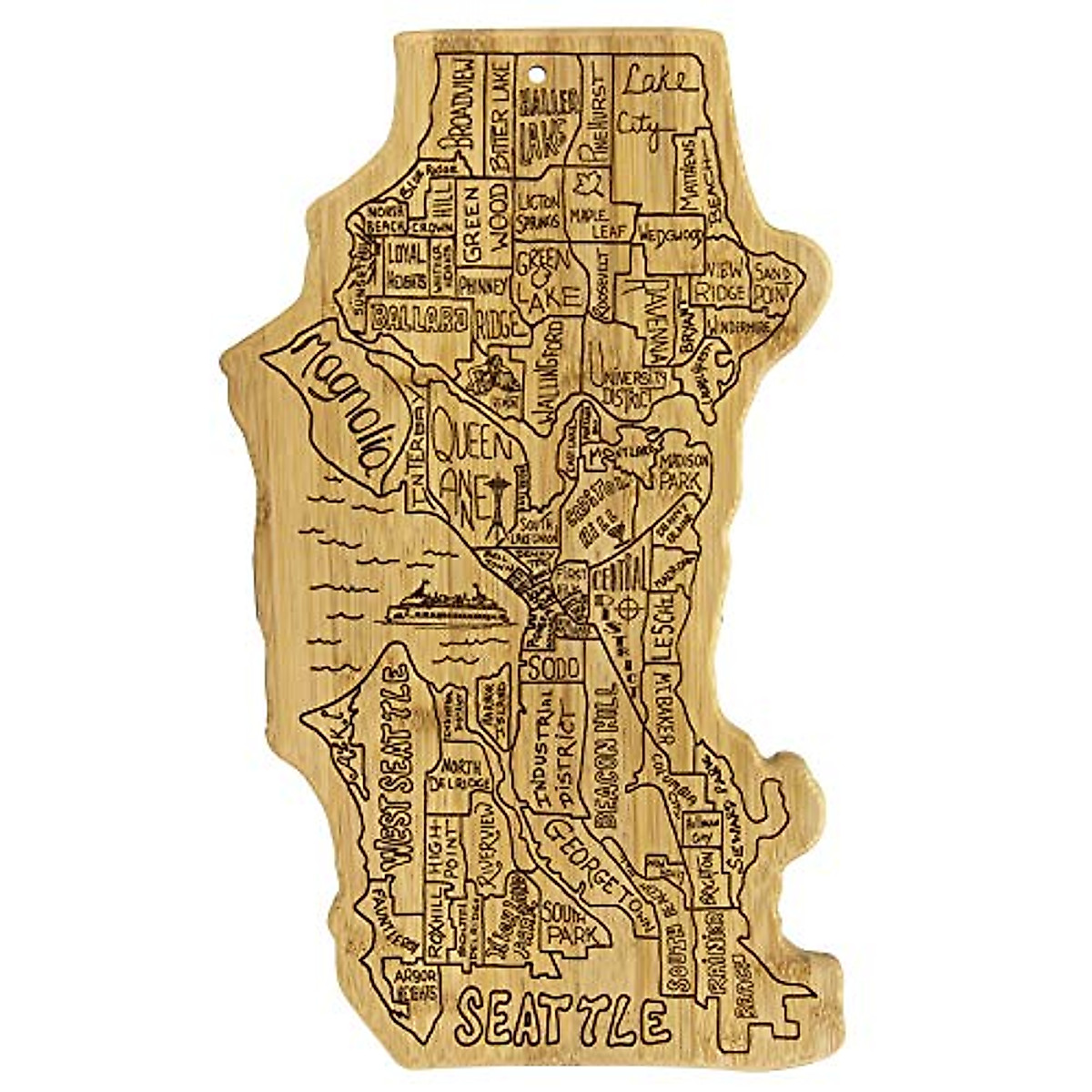 Totally Bamboo Seattle City Life Bamboo Serving and Cutting Board