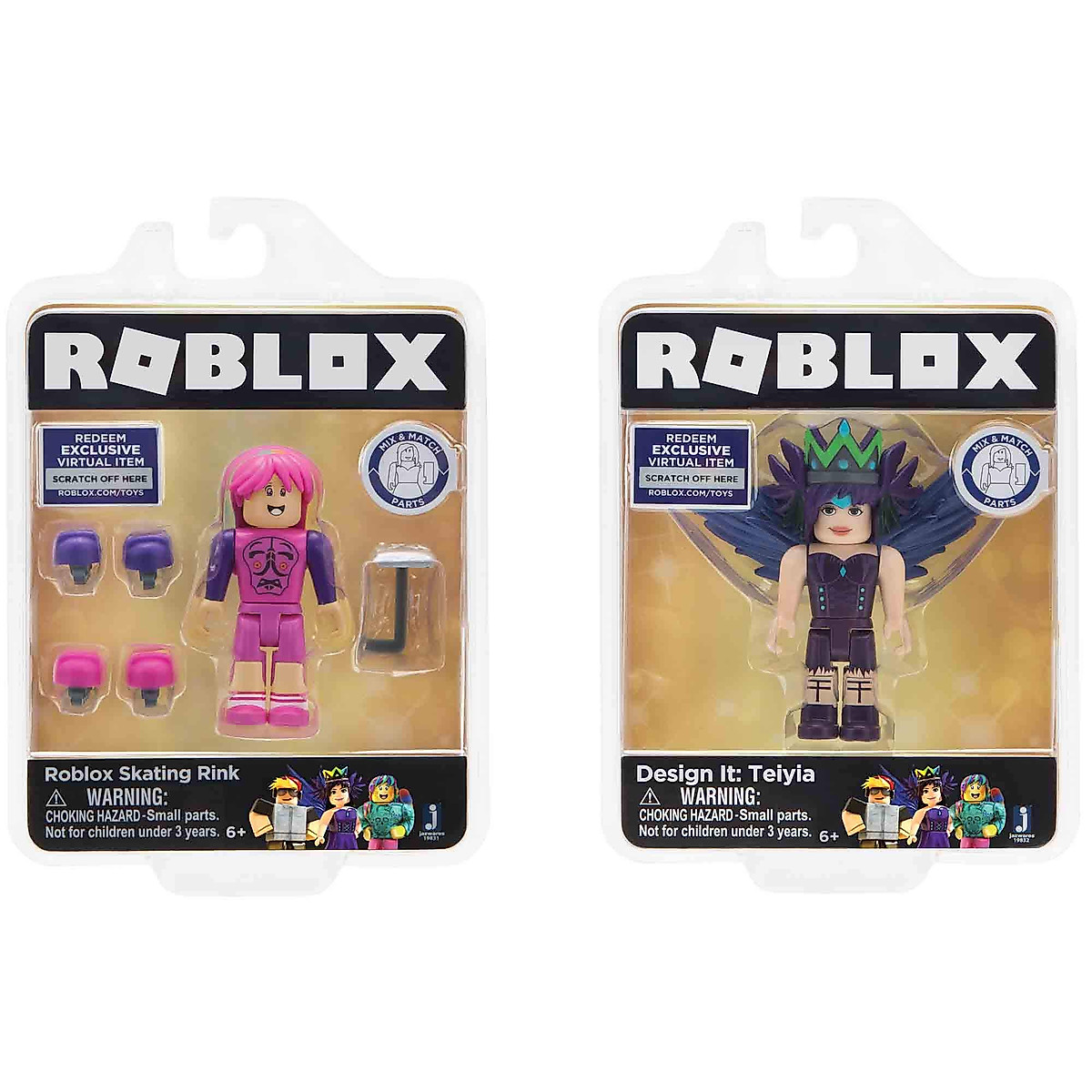 Roblox Celebrity Collection - Design It: Teiyia + Skating Rink Two Figure Bundle [Includes 2 Exclusive Virtual Items]