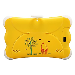 Rosvola WiFi Tablet for Kids, Yellow 7 Inch MTK6582 CPU Processor Easy Access 6000mAh Battery Kids Tablet HD Screen 3GB+32GB for Reading (US Plug)