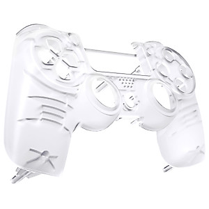 eXtremeRate Transparent Clear Custom Faceplate Cover, Replacement Front Housing Shell Case Compatible with ps4 Slim Pro Controller JDM-040/050/055 - Controller NOT Included