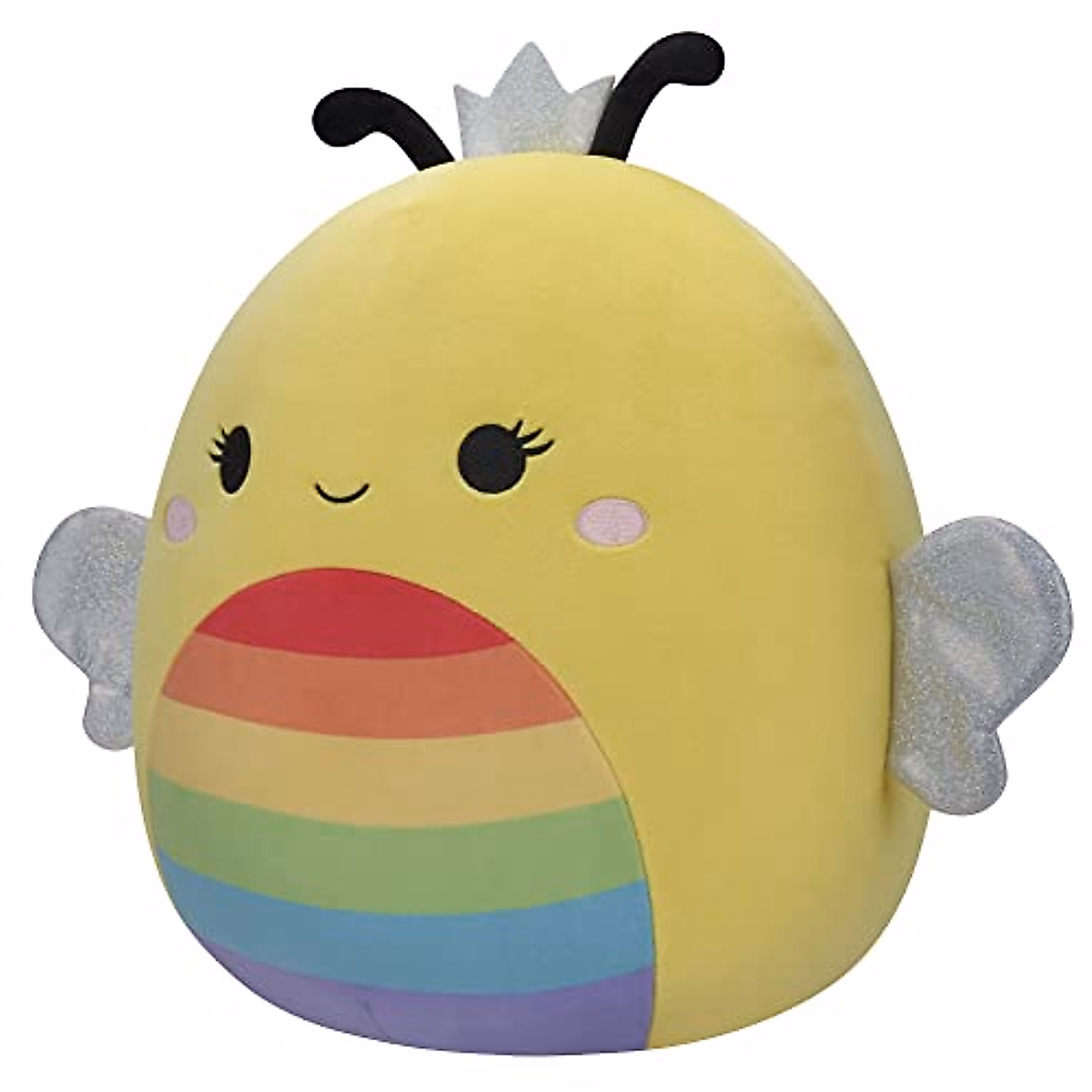 Squishmallows Original 12-Inch Sunny Honey Bee with Rainbow Belly and Silver Crown- Medium-Sized Ultrasoft Official Jazwares Plush