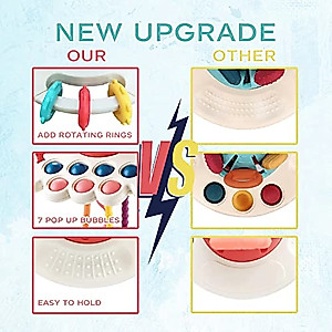 Oueyes Montessori Toys for Babies 6-12 Months Baby Sensory Toys Teething Toys 12-18 Months Pull String Activity Toys Sensory Toys for Toddlers 1-3 Travel Toys for 1 Year Old Baby Girl Boy Gifts