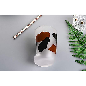 Hyzone Cat Claw Glass, Beer or Drink Cup, Milk, Juice, Frosting Process (Stripe)