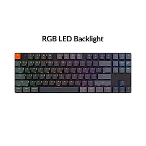 Keychron K1 SE, 87 Keys Ultra-Slim Wireless Bluetooth/USB Wired Mechanical Keyboard with RGB LED Backlit, Hot Swappable Low-Profile Gateron Mechanical Blue Switch Compatible with Mac Windows