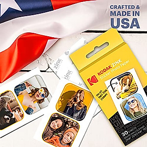 Kodak 2”x3” Premium Zink Pre-Cut Sticker Photo Paper (30 Sheets) Compatible with All Kodak 2x3” Instant Print Products – Except Printomatic