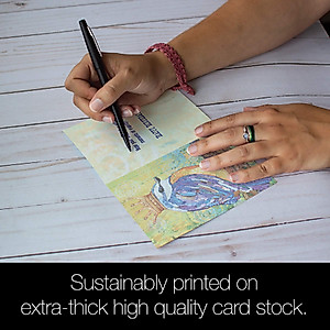 Tree-Free Greetings - Birthday Cards - Artful Designs - 8 Cards + Matching Envelopes - Made in USA - 100% Recycled Paper - 5"x7" - Lisa Morales Bird All Occasion,Thinking of You,Birthday (AGA1127)