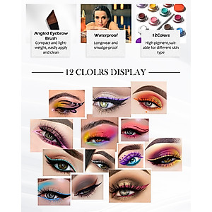 LYSdefeu Waterproof Orange Matte Gel Eyeliner & Eyebrow Pen, 12 Color Options, Creamy Texture, Long Lasting, Safe Ingredients