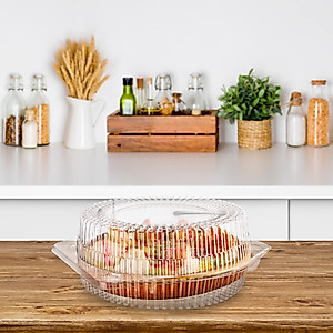 Yoiemivy 40 Pcs 8'' Disposable Pie Containers with Lids Clear Plastic Pie Carrier Round Pie Keeper Storage Dessert Carrier Clamshell Takeout Food Containers for Doughnut Cookies Salad Fruit Vegetable