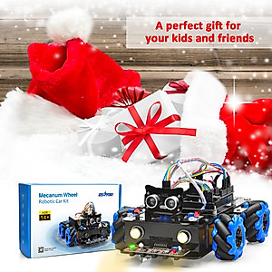 Mecanum Wheels Robot Car Kit for Arduino Mega2560 Raspberry Pi STEM Remote Controlled DIY Coding for Teens Adult