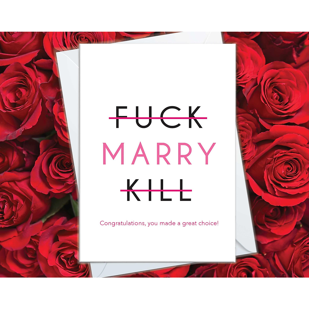 The Cardtel Funny Wedding Card for Couples Friends, Humor Congratulations Card For Newly Married or Engaged Couple, Wedding Gift For Bride, F Marry Kill Engagement Card For Newlyweds (F Marry K*ll)