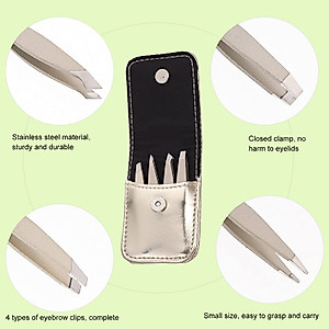 ARTIBETTER 4pcs Mini Eyebrow Clip Salon Eyebrow Clip Eyebrow Makeup Supplies Professional Eyebrow Stainless Steel Eyebrow Trimmer Nail Art Supplies Brow Hairpin Hair Removal Pu Miss