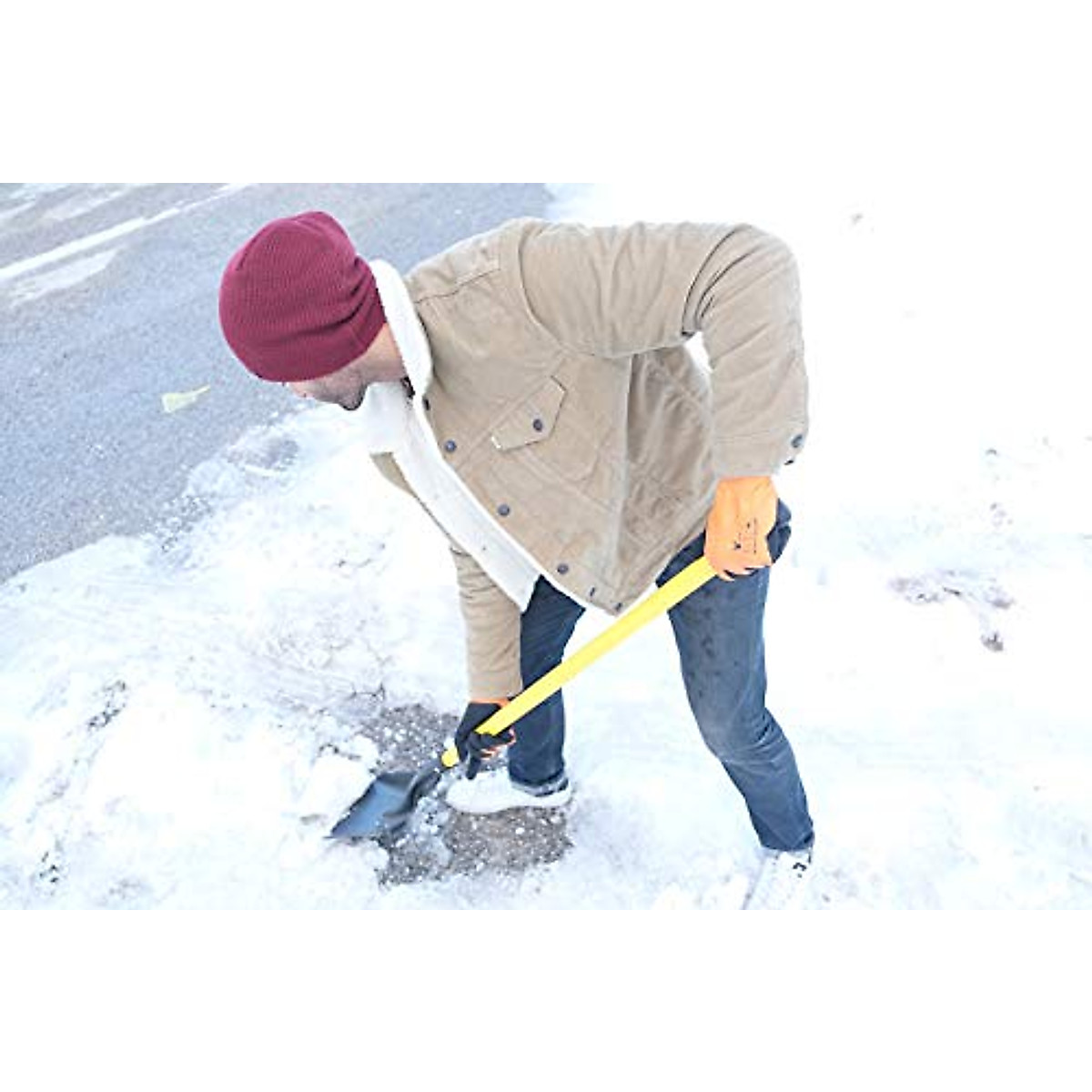 Deerskin or Waterproof Cold Weather Work Gloves Double Coated Windproof HPT Plam and Fingers Acrylic Terry inner