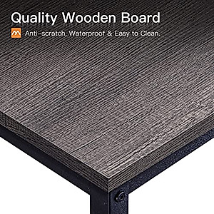 Coleshome L Shaped Computer Desk 66" with Storage Shelves, Corner Gaming Desk, Sturdy Writing Desk Workstation, Modern Wooden Desk Office Desk, Wood & Metal, Grey Oak