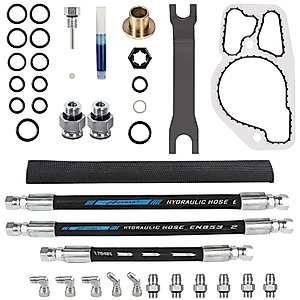 High Pressure Oil Pump HPOP Hoses Lines Kit & Crossover Line & Master Service Kit for Ford 7.3L Powerstroke Diesel engines F-series E-series Excursion 1999 2000 2001 2002 2003