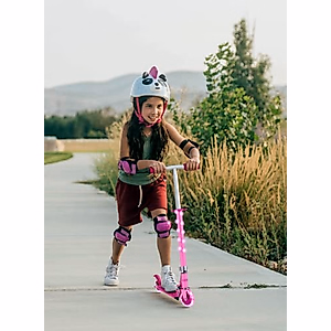 Voyager 2 Wheel Kick Scooter with Light Up Wheels and T-bar – Foldable, Non-Slip Deck, Comfortable & Smooth Ride