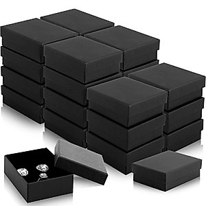 Sasylvia 72 Pcs Jewelry Gift Boxes 2.76 x 3.54 x 1.18'' Jewelry Packaging Boxes Necklace Box Cardboard for Valentine's Day(Black)
