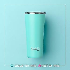 Swig Life 22oz Insulated Tumbler, Travel Coffee Tumbler with Lid, Cup Holder Friendly Travel Coffee Mug, Stainless Steel Thermos (Bella Rosa)