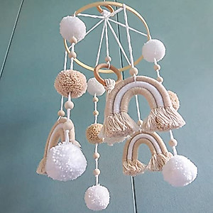 Neutral Boho Rainbow Baby Mobile for Crib Mobile Nursery DéCor