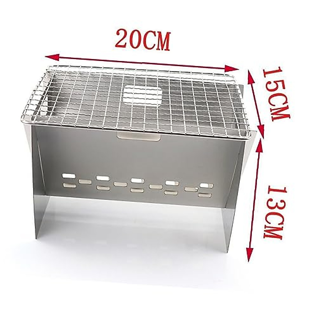 MARMERDO Folding Grill Outdoor Griddle Grill Small Charcoal Grill Mini Bbq Grill Portable Camping Stove Camping Grills Racks Portable Charcoal Grill Barbecue Grill Bbq Tool Silver