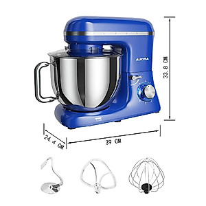 Aucma Stand Mixer,7.4QT 6-Speed Tilt-Head Food Mixer, Electric Kitchen Mixer with Dough Hook, Wire Whip & Beater