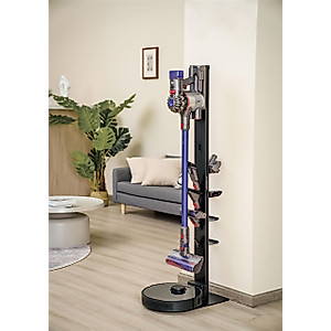 Mount Plus HAB2-HS Premier Aluminum Storage Stand Made for Dyson V15 V12 V11 V10 V8 V7 V6 Cordless Stick Vacuum Cleaner And Floor Robot With 8 Attachment Holders