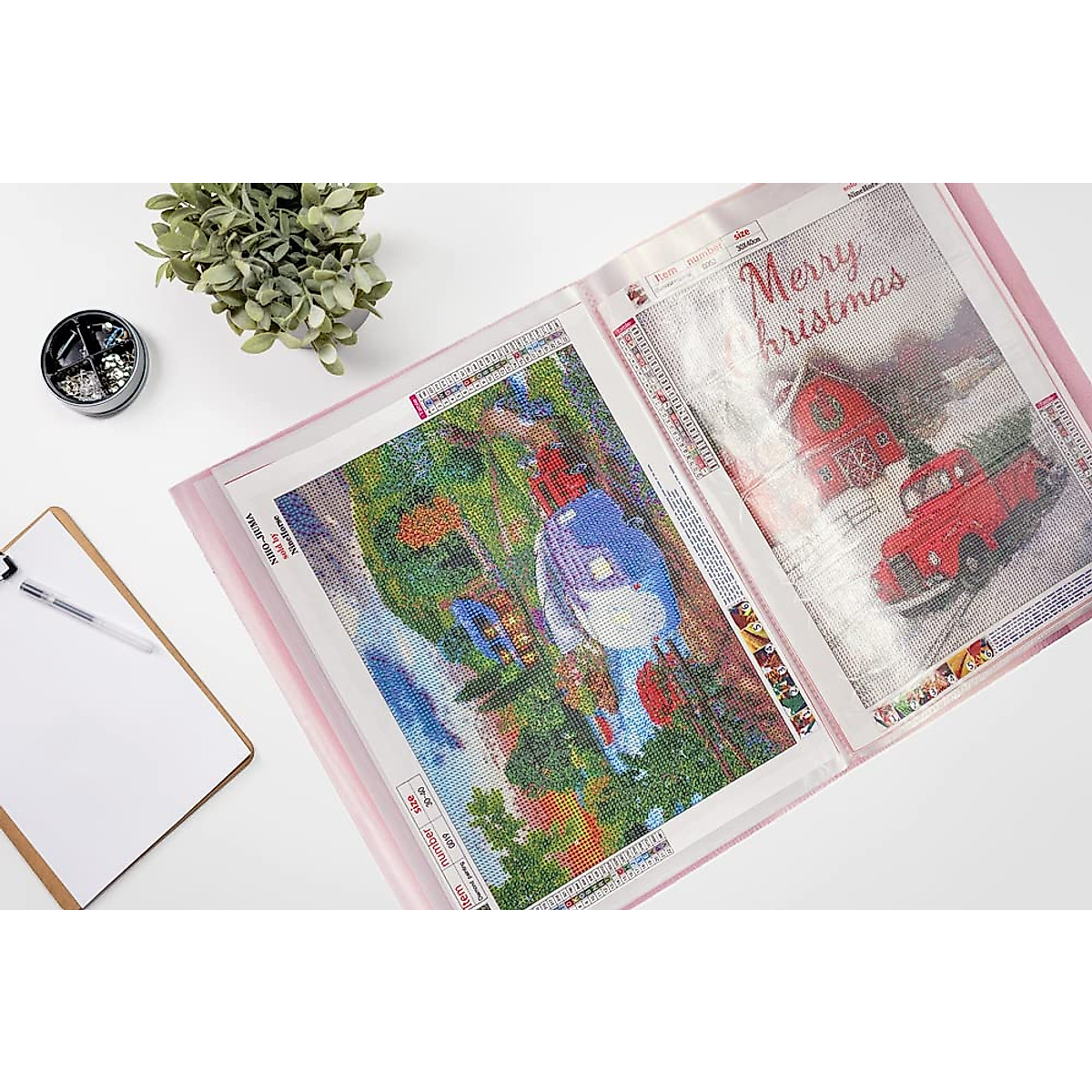 A3 Diamond Painting Storage Book, NIHO-JIUMA 40 Pages Diamond Art Portfolio Painting Storage Book, Suitable for 30X40cm/12x16 Inches diamond art