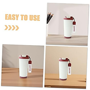 LABRIMP Sulated Stainless Steel Travel Cup Double-walled Straw Flip Lid Men's Women's Tumbler for Hot Tea Cold Iced Coffee Vacuum Insulated