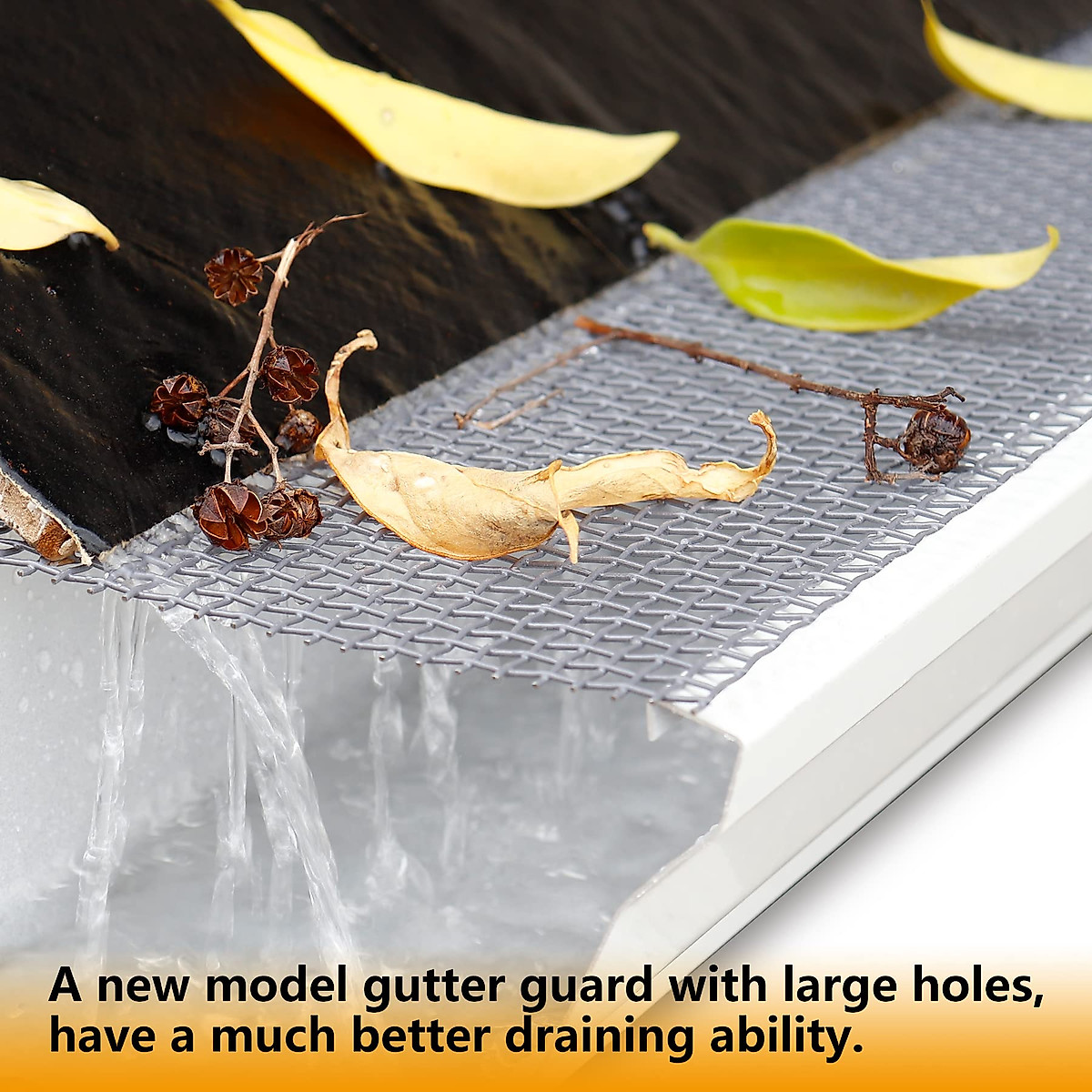 Powrocket Gutter Guard,4" 5" Leaf Protection Gutter Cover,30 Count Stainless Steel Mesh Gutter Covers,Prevents Roof Clogged Downspouts,Easy to DIY,Total Covers 96 Feet White