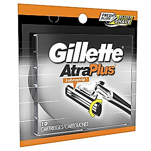 Gillette AltraPlus Mens Razor Blade Refills, 10 Count, Lubra-Soft Strip for Smoothness and Comfort