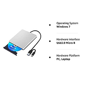Dainty External Compatible with Read BD DVD CD Drive Portable 3D