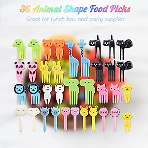 MEFIT CARE Cute Bento Box Accessories Food Picks for Kids Cocktail Forks Lunch Fun Stuff Mini Plastic Flat Toothpicks Decorativos Reusable Utensils