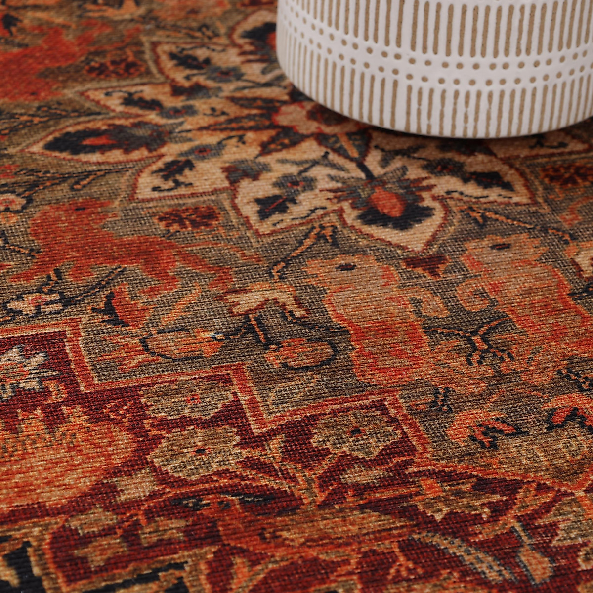 Superior Large Indoor Area Rug, Modern Floor Decor for Living/Dining, Bedroom, Kitchen, Office, Entry, Flat-Weave, Medallion, Wildlife, Cotton Backing, Copley Collection, 10' x 14', Brown