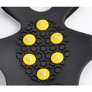 WAYPOR™ Ice Grips, Traction Cleats, Ice Cleat, Easy Slip On, Outdoor Durable, 10 Steel Studs, Stretchable, Prevent Slipping from Ice/Snow (Medium)