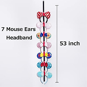 Gocasmus 3Pcs Mouse Ears Headband Holder Hanging Headband Organizer Bow Headpiece Hair Accessories Vertical Headband Holder Wall Display Decor