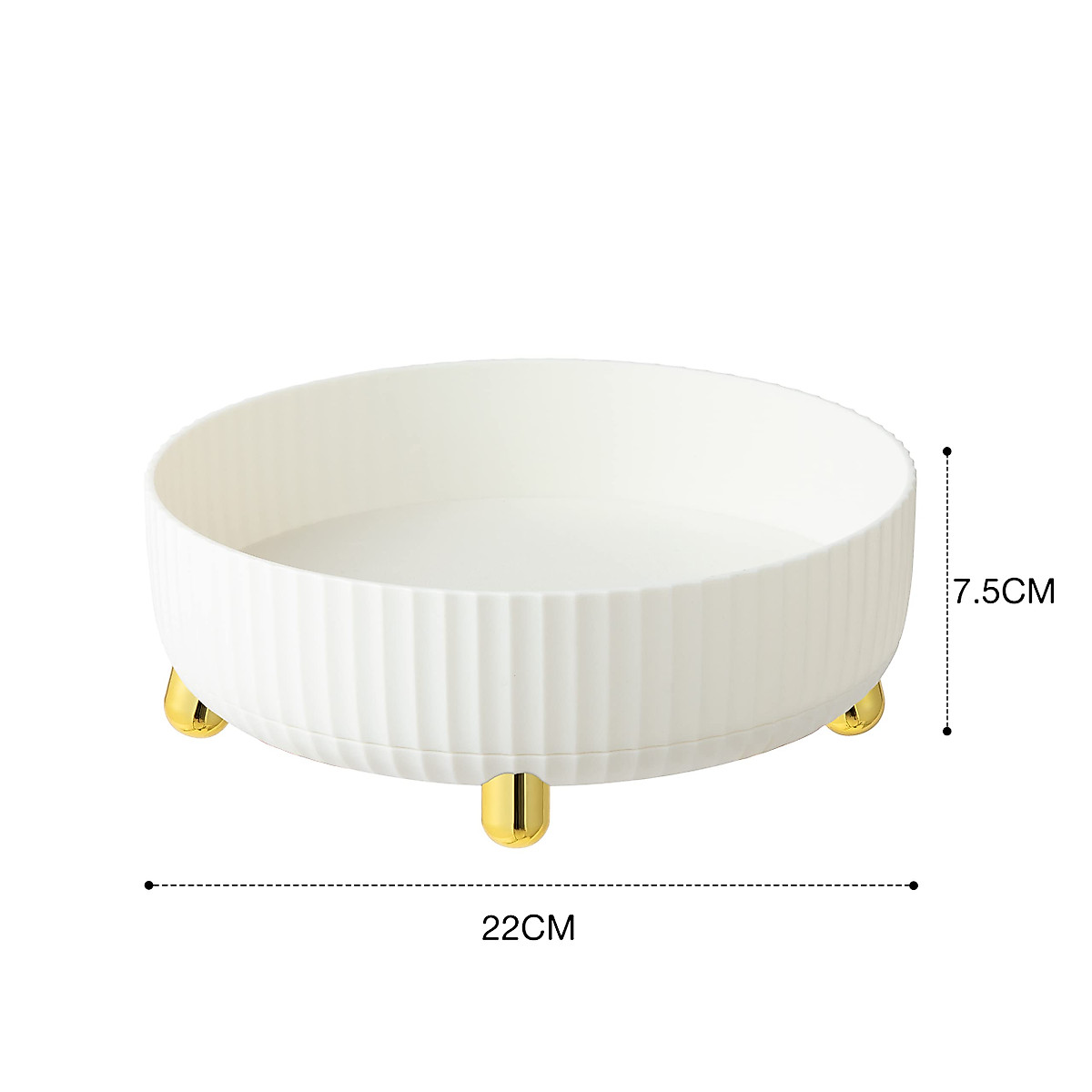 GIWULAKY 360°Rotating Makeup Organizer Countertop,Multifunctional Bathroom Organizer,Lazy Susan Turntable Organizer for Cabinet,Large Capacity Desk Organizer,for Pantry,Vanity,Condiments(White)