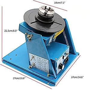 10KG Rotary Welding Positioner Turntable Table,DC24V 20W Mini 2.5" 3 Jaw Lathe Chuck,180mm Diameter Welder Positioner Turntable Machine,0-90°Adjustable Angle