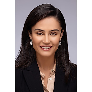 925 Sterling Silver Dangle Earrings Large Cubic Zirconia Antique Style Look, Oxidized, Stylish, Hypoallergenic, Nickel and Lead-free, Artisan Handcrafted Designer, French Wire Back, Made In Israel