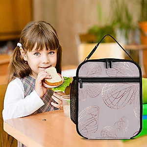 LynaRei Insulated Lunch Box Butterfly Rose Gold Portable Lunch Bag Reusable Small Cooler Lunchbox for Men Women Picnic Travel