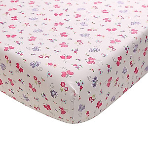 Brandream Garden Birds Floral Crib Bedding Sets for Girls | 3-Piece Pink Butterfly Nursery Set | Baby Quilt, Fitted Crib Sheet, Dust Ruffled Included - Animal Owl