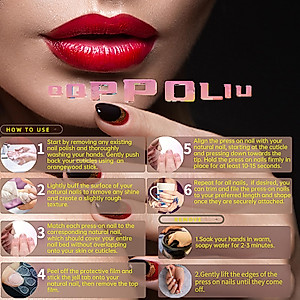 Red Press on Nails Square Fake Nails Short Glossy False Nails Natural Shape Acrylic Nails Pre-glued Full Cover Nails Uñas Postizas for Women and Girls 24PCS