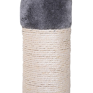 PawHut 8.5' Adjustable Height Floor-to-Ceiling Vertical Cat Tree, Gray and White