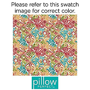 Pillow Perfect 619859 Outdoor/Indoor Corinthian Dapple Chair Pads, 15.5" x 14.5", Blue, 2 Pack