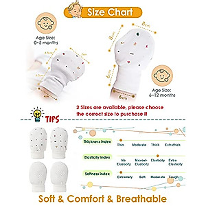 Newborn Baby Mittens Anti Scratch Baby Mittens No Scratch Mittens Baby Gloves for 0-6 Months Boys Girls (6 Pairs-S)
