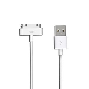 30 Pin Charger Cable Compatible with iPhone 4 4s 3G 3GS, iPad 1st 2nd 3rd Generation, iPod Touch, iPod Nano, iPod Classsic USB Sync & Charging Cord (1-Pack)
