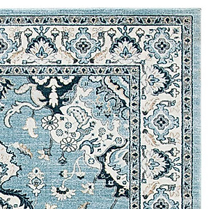 SAFAVIEH Isabella Collection 4' x 6' Light Blue/Cream ISA921M Oriental Non-Shedding Living Room Bedroom Accent Rug