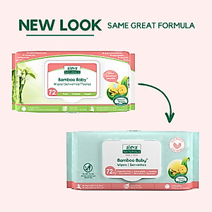 Aleva Naturals Bamboo Baby Sensitive Wipes | Unscented | Extra Strong and Ultra Soft | Natural and Organic Ingredients | Certified Vegan | 6 Packs of 72ct – Total of 432ct