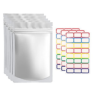 50 Pack Mylar Bags, Thick 9.4 Mil Stand-Up Zipper Pouches Resealable - Heat Sealable, Food Safe, & Reliable for Long Term Food Storage Light and Moisture Proof Fresh Saver Packs (7x10 inches)