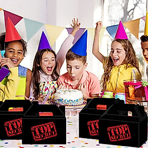 Nuwontun Party Favors Boxs, 16 Count (Pack of 1), Top Secret Stamp Design, Murder Mystery Theme, Reusable, Environmental Friendly, Perfect for Birthday, Baby Shower, Wedding