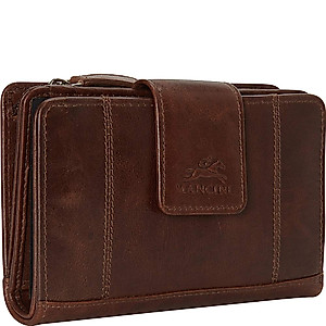 Mancini Leather Goods RFID Secure Medium Clutch Wallet (Red)